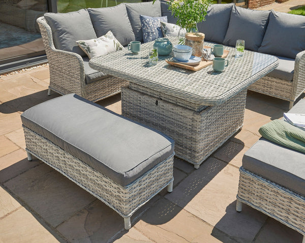 Norfolk Leisure Wroxham Large Garden Corner Sofa Set With Double Stool