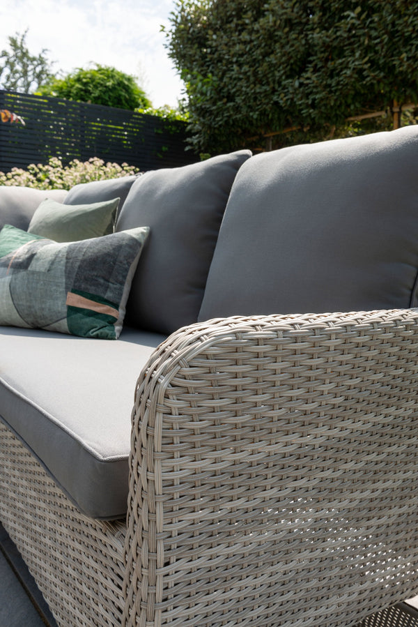 Norfolk Leisure Weybourne Mini Garden Corner Two Tone Weave Sofa Set W