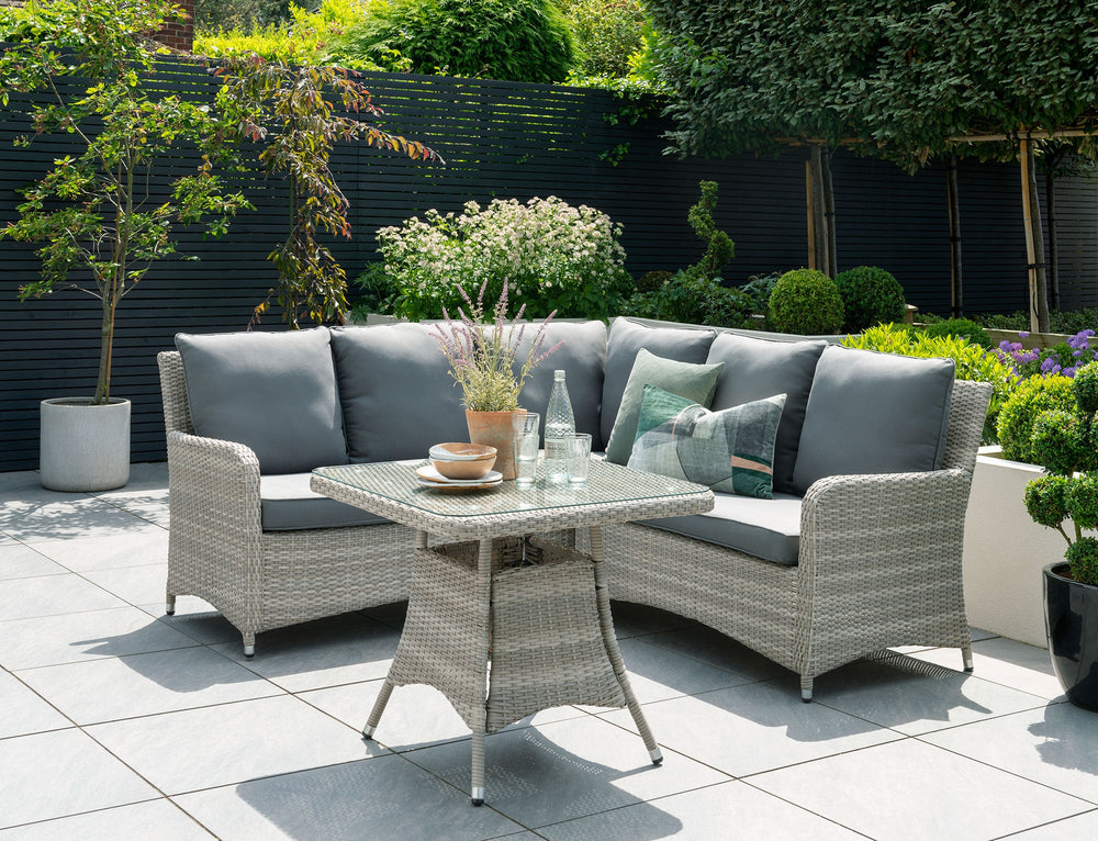 Norfolk Leisure Weybourne Mini Garden Corner Two Tone Weave Sofa Set W